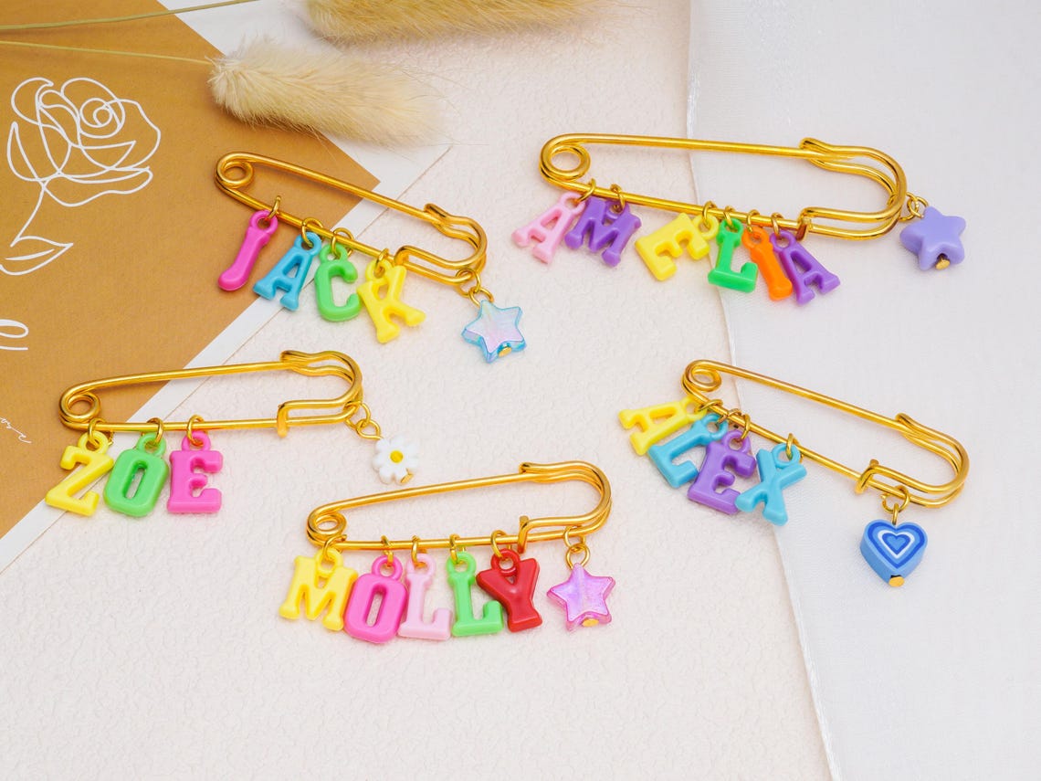 Custom Name Pin, Back to School, Gold Safety Name Pin, Pin With Name ...
