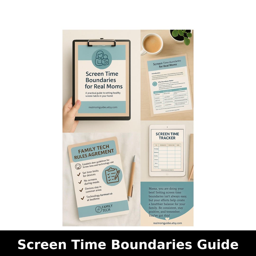 Screen Time Boundaries Guide- Printable Parenting Rules, Family Tech ...