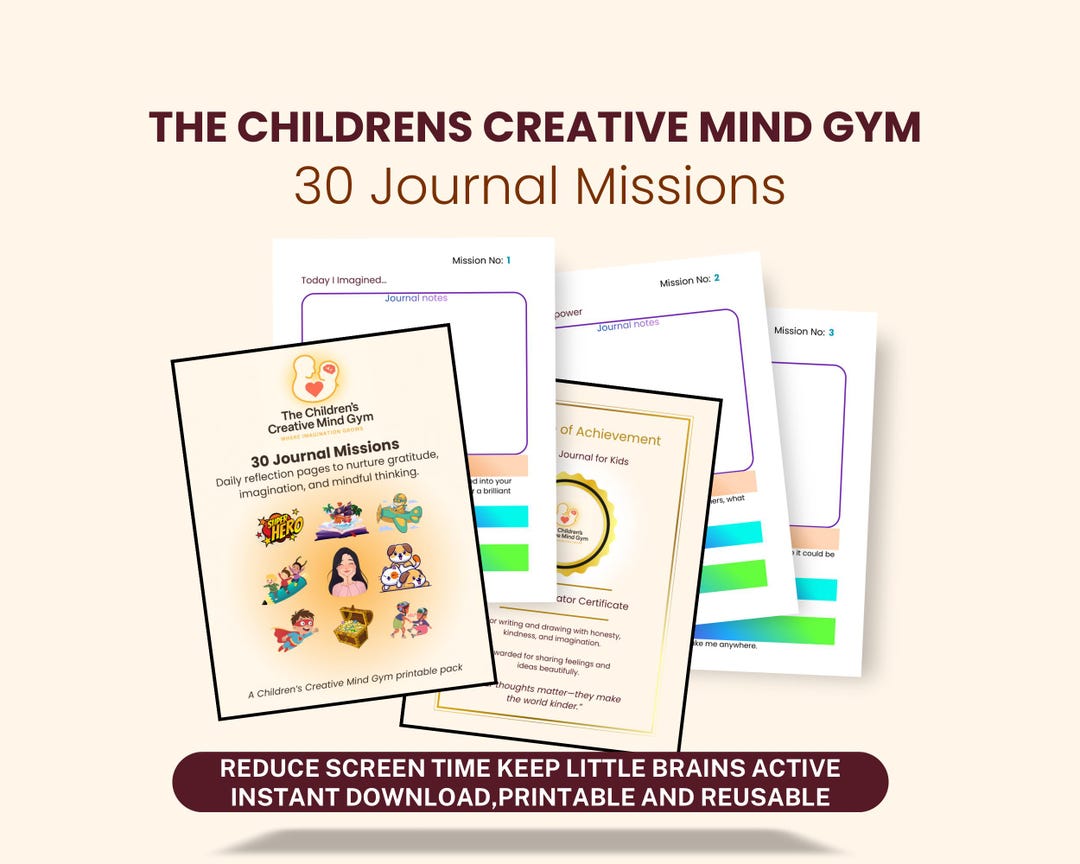 30 Journal Missions for Kids Printable • Daily Reflection Prompts ...