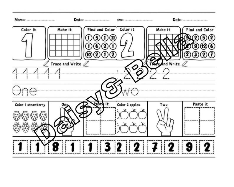 Alphabet and Numbers 1–20 Worksheets for Preschool | Tracing, Coloring ...