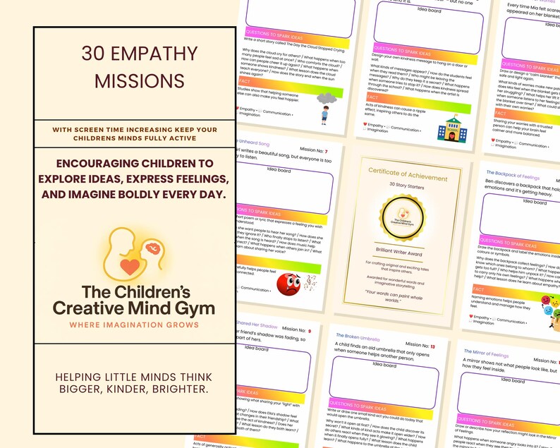 30 Empathy Prompts for Kids Printable • Social Emotional Learning Cards ...