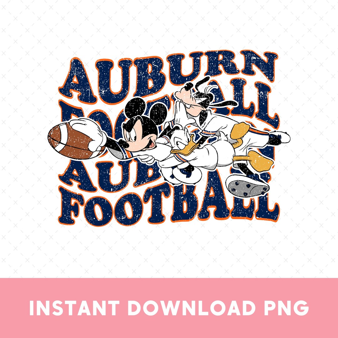 Auburn Football Vintage PNG, Retro Game Day Clipart, Classic College ...