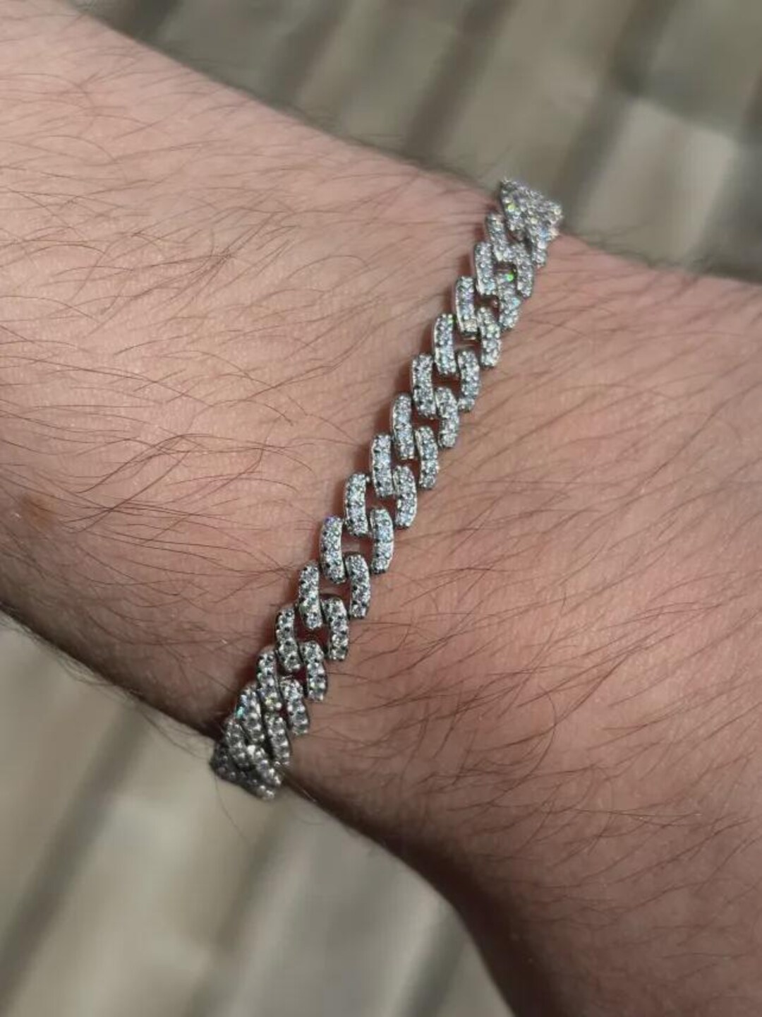 Moissanite VVS Cuban Link 6mm 925 Sterling Silver Passes Diamond Tester ...