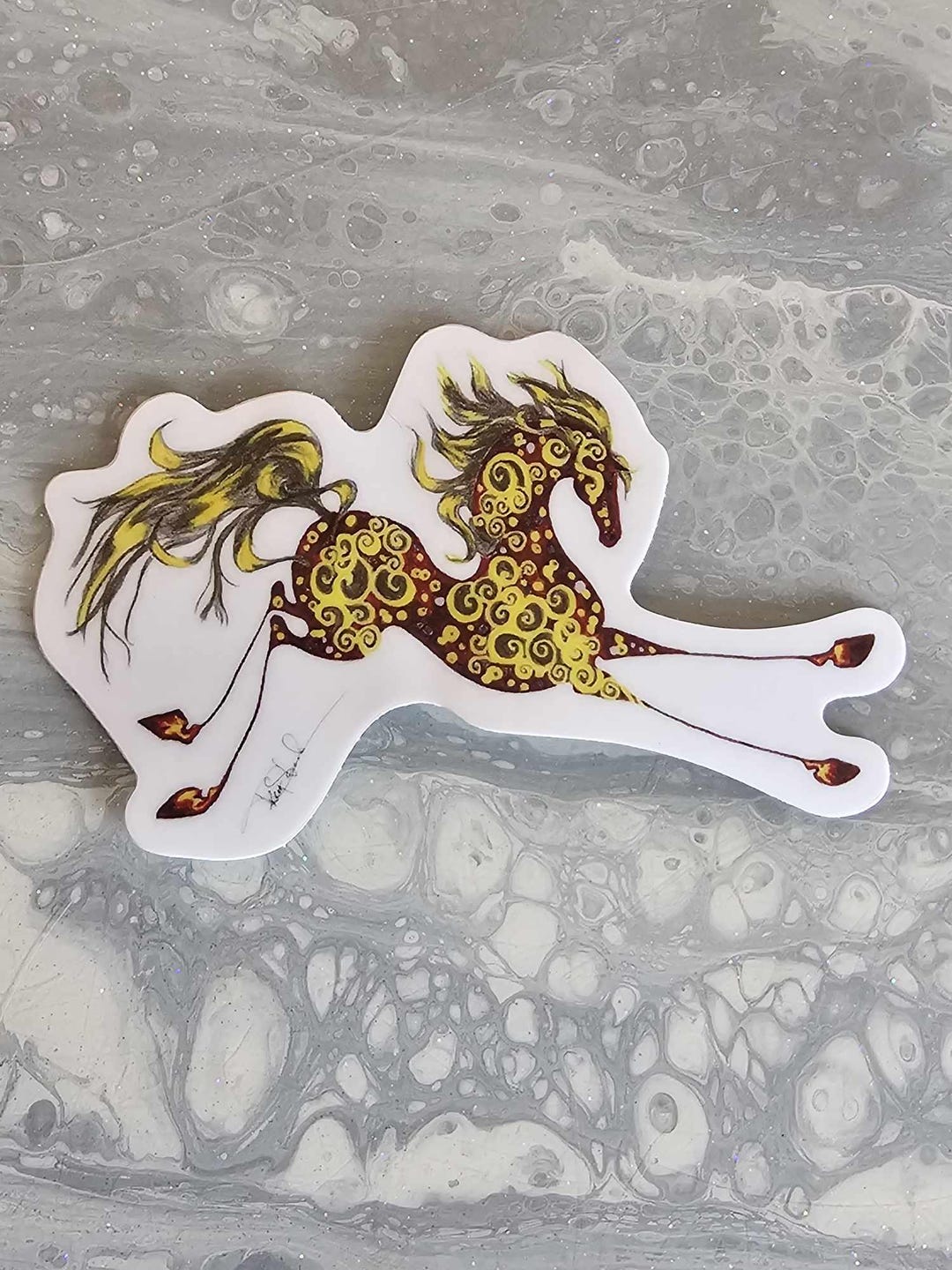 Red Horse Sticker Red High Heels - Etsy