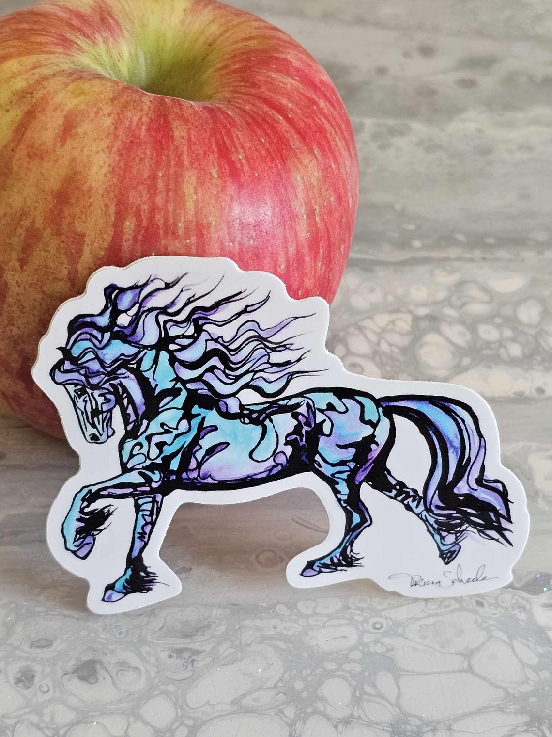 Blue Friesian Sticker - Etsy