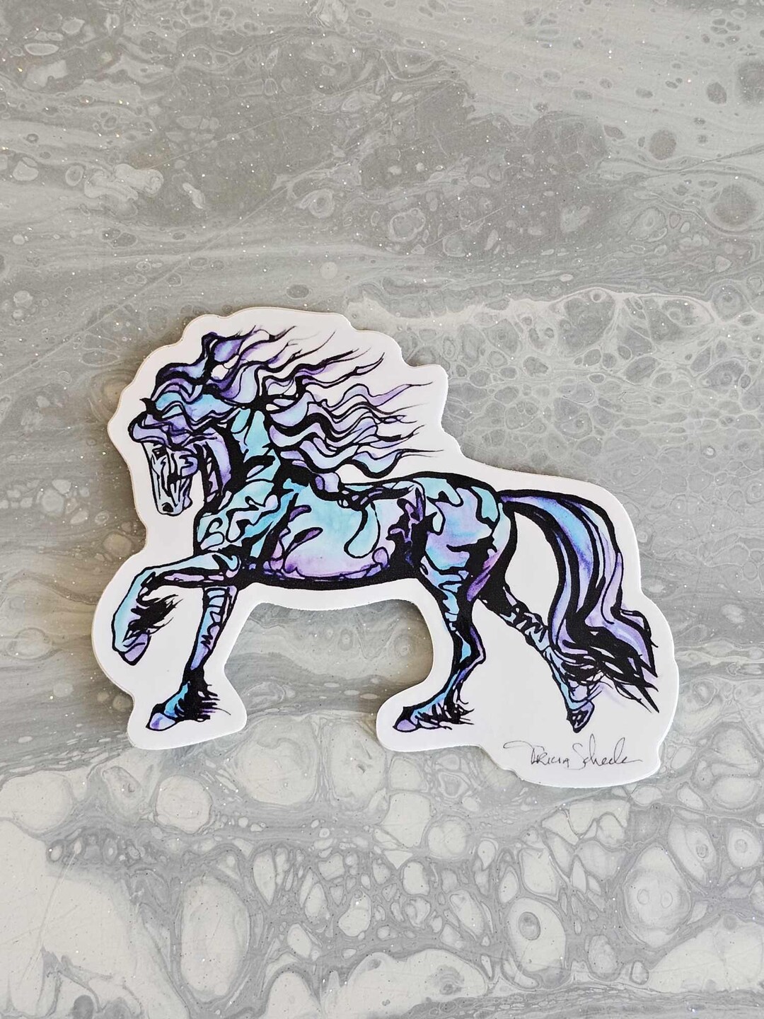 Blue Friesian Sticker - Etsy