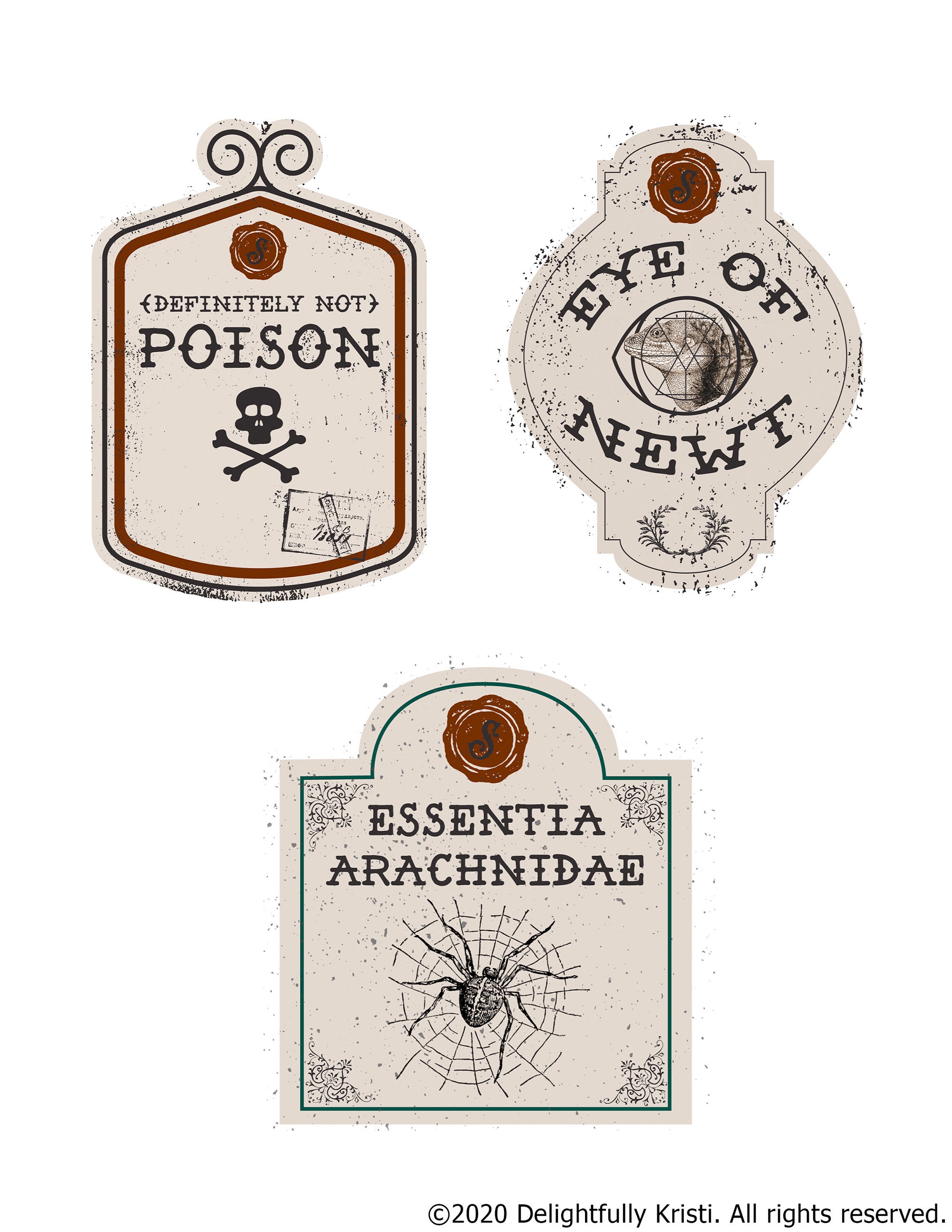 Potion Bottle Labels - Printable, Digital Download, PDF File - DIY ...