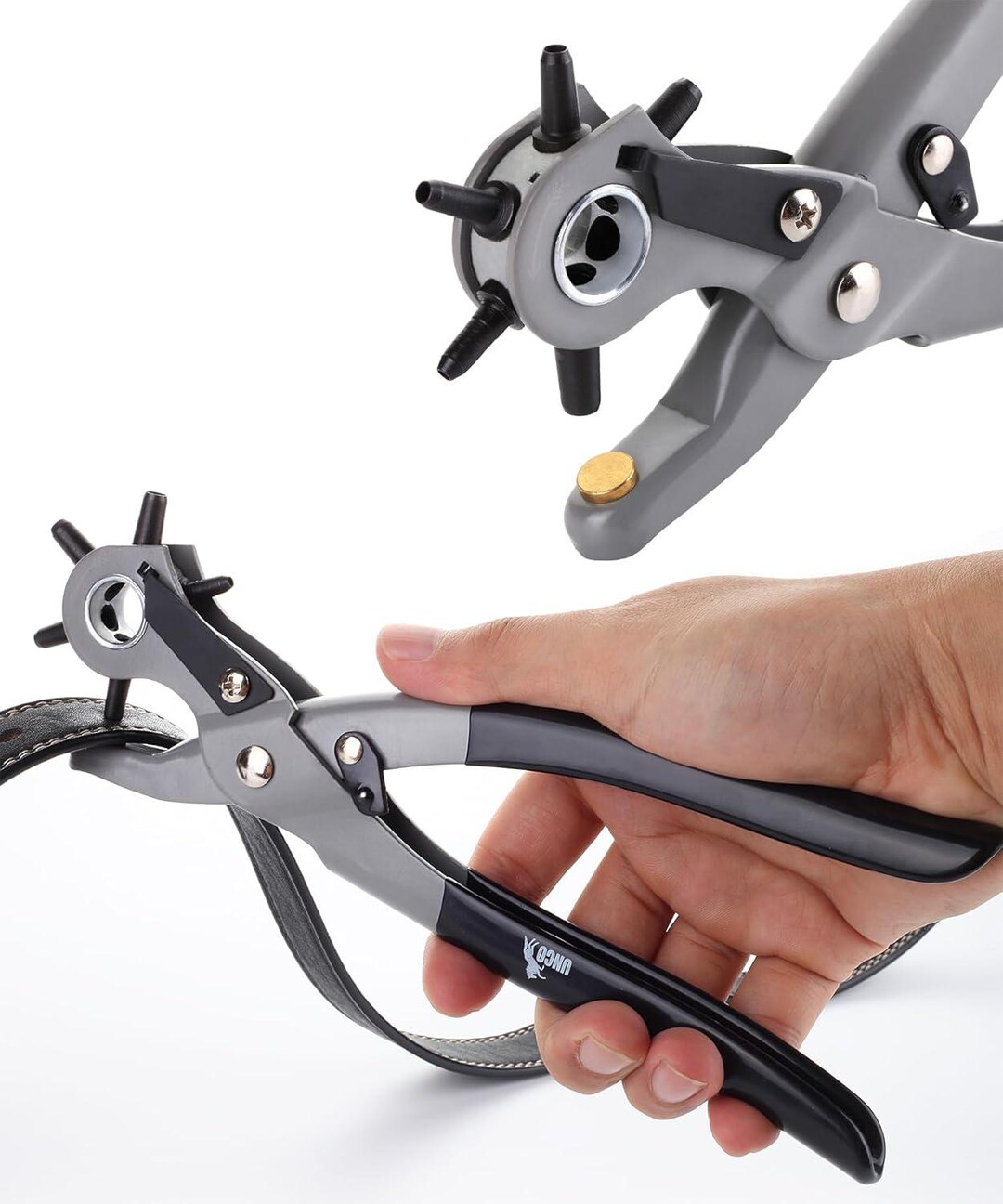 Leather Hole Punch, Revolving Turning Rotary Leather Belt Hole Puncher ...
