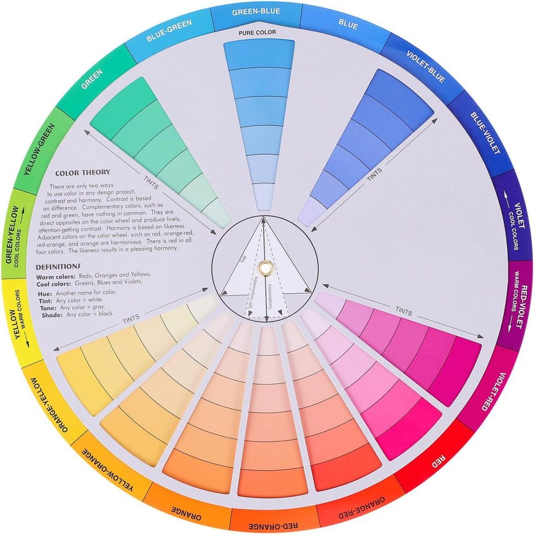 Large Creative Color Wheel, Mixing Guide; Great for Matching Colors in ...