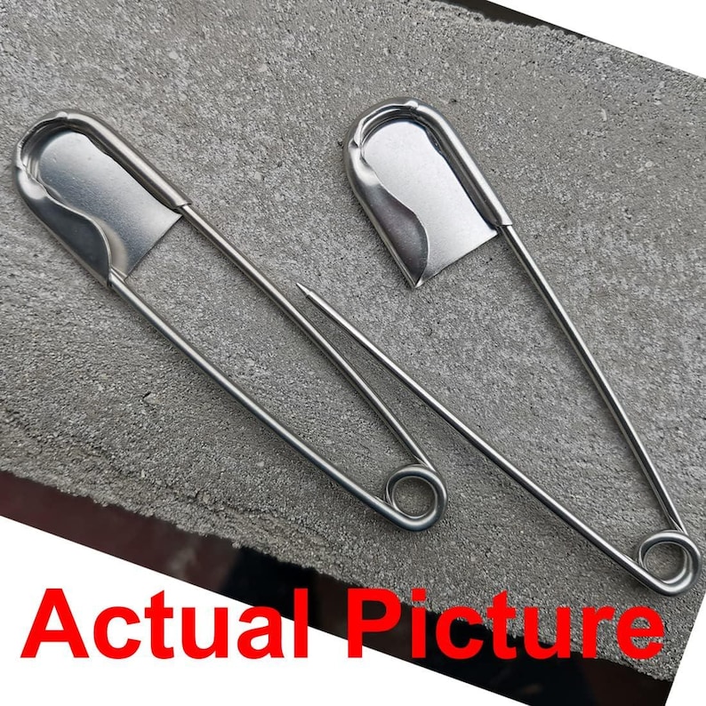 5 Heavy Duty Jumbo Stainless Steel Safety Pins, Extra Large 5 Inch, 12 ...