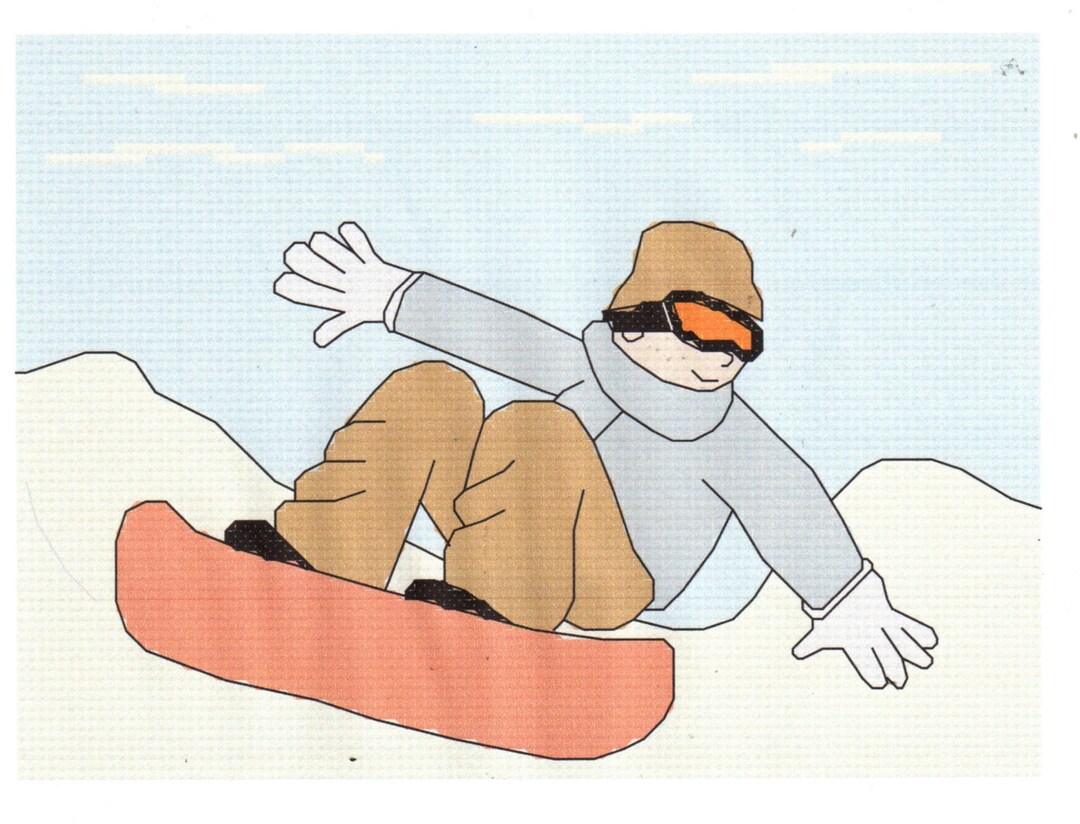 Snowboarder Cross Stitch Pattern Snowboard Instant Digital Download - Etsy
