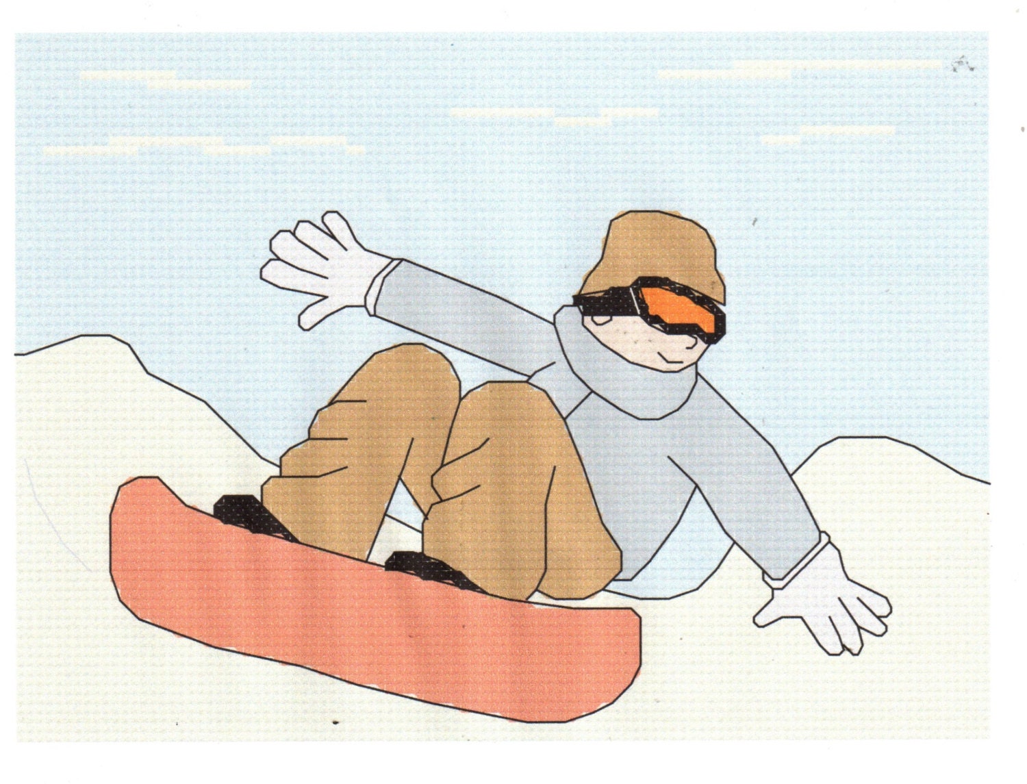 Snowboarder Cross Stitch Pattern Snowboard Instant Digital Download - Etsy