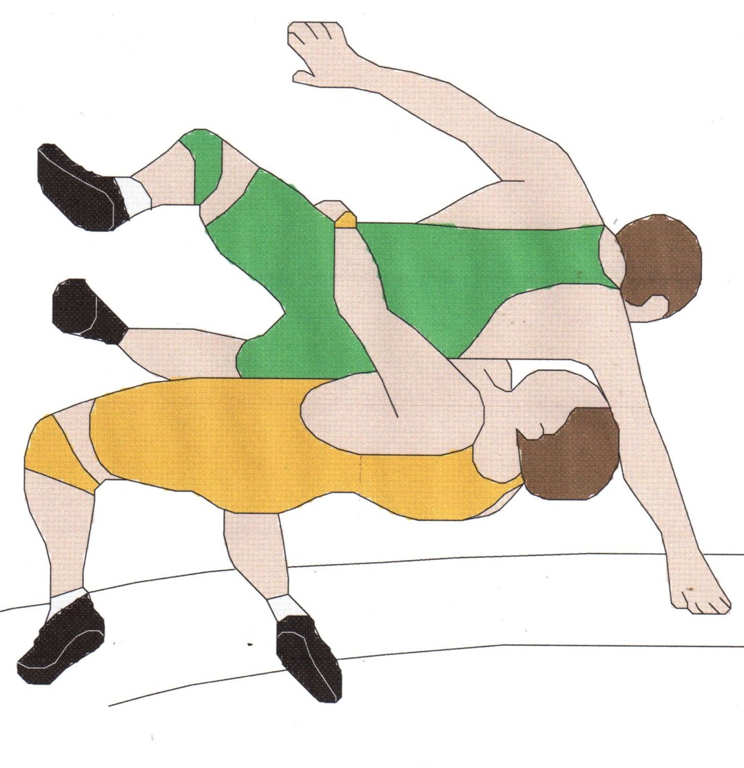 Wrestlers Cross Stitch Pattern Wrestle Wrestling Digital Download - Etsy