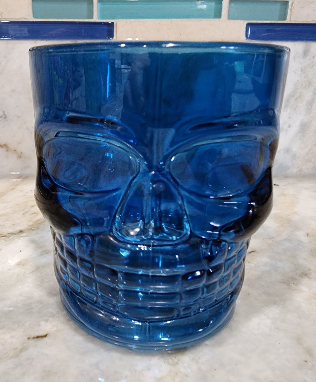 Skull Face Drinking Glass 8oz 3 Different Color to Choose From - Etsy