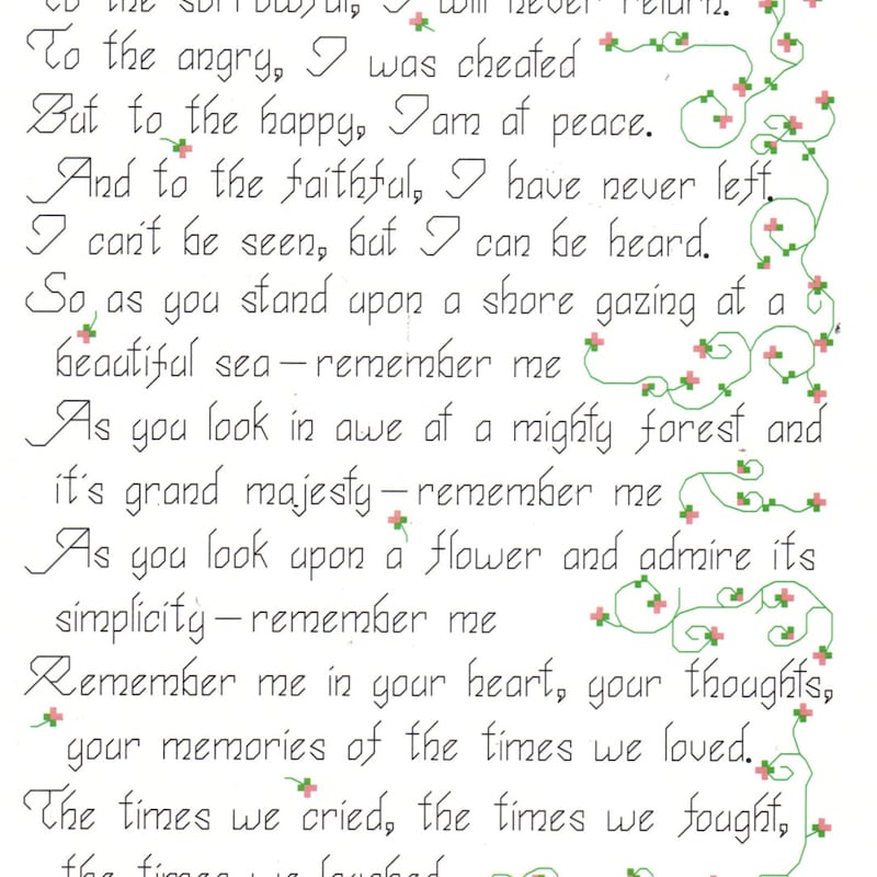 Remember Me Poem - Etsy