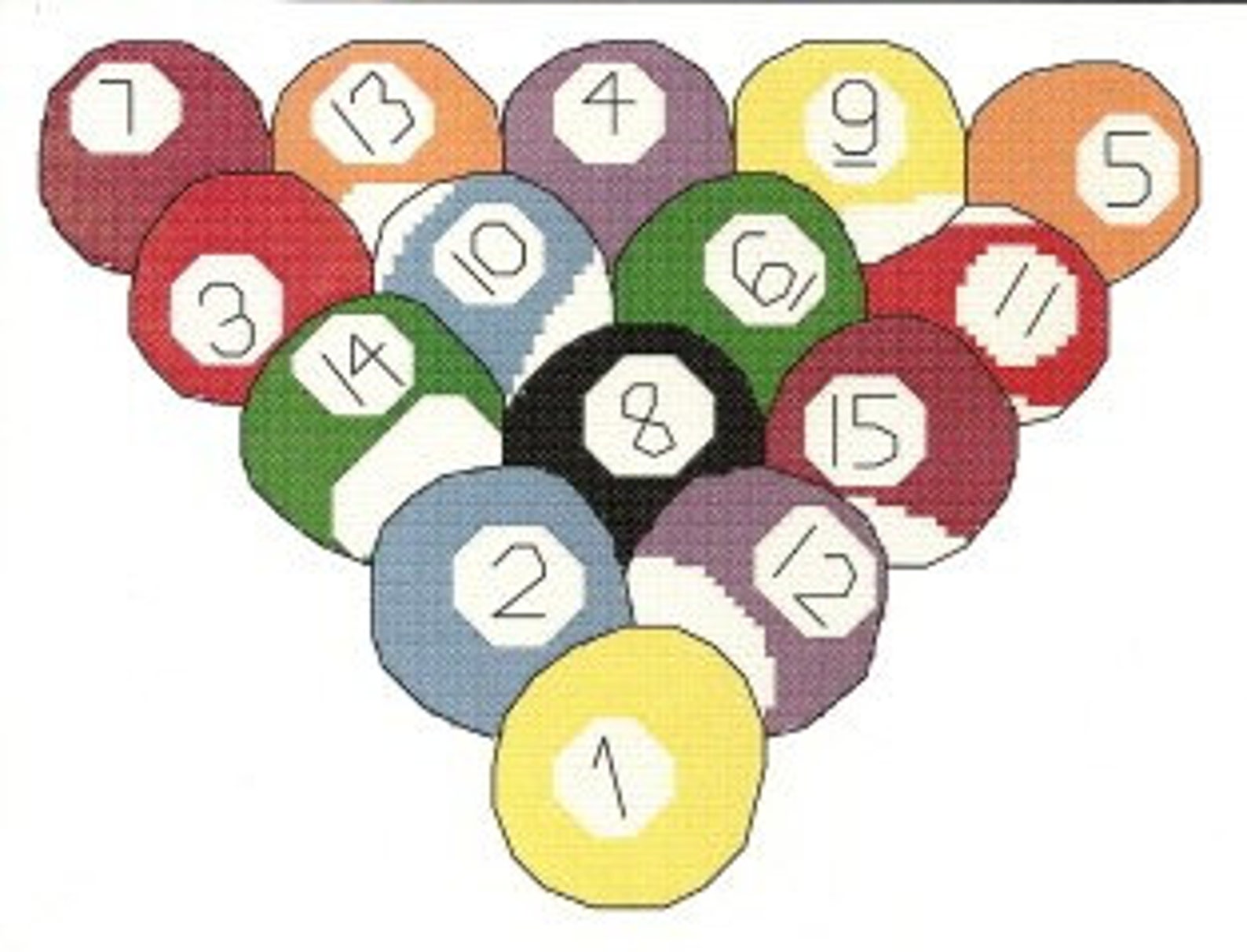 Billiard Balls Counted Cross Stitch Pattern Pool Balls - Etsy