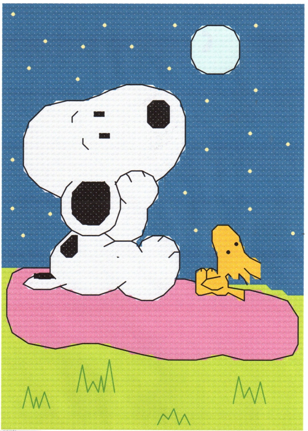 Snoopy With The Angel On Moon