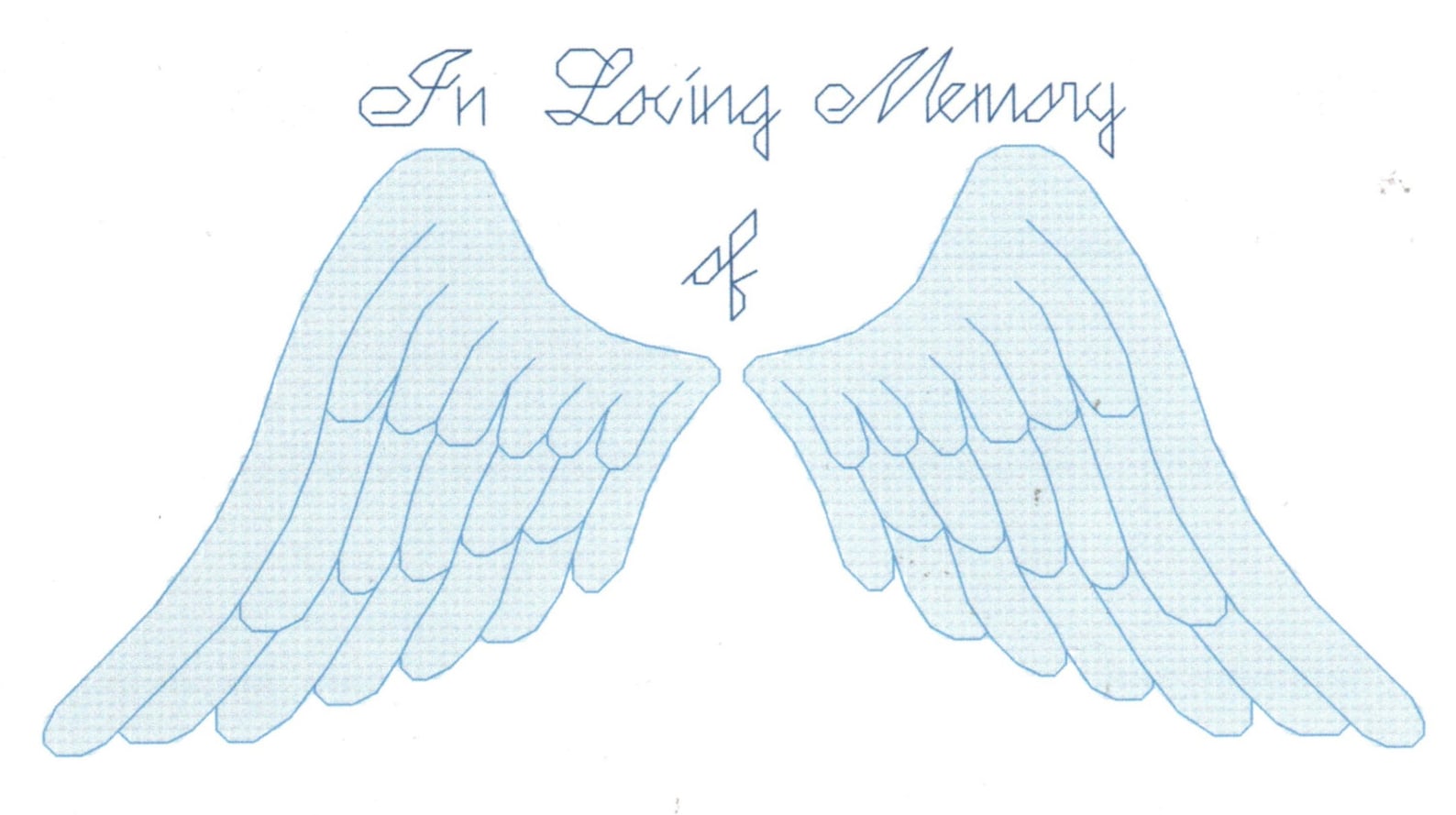 Angel Wings Counted Cross Stitch Pattern in Loving Memory Digital ...