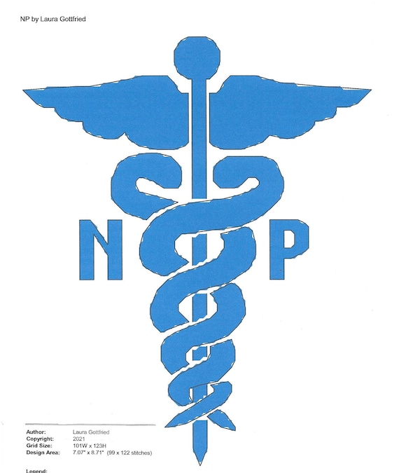 Nurse Practitioner Logo Counted Cross Stitch Pattern - Etsy