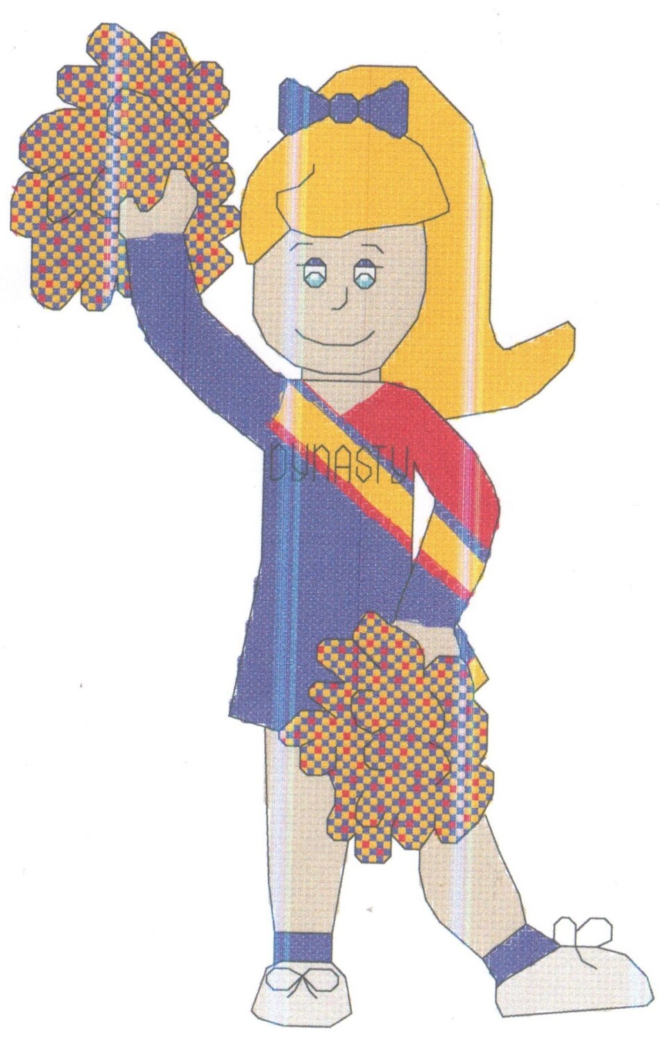 Cheerleader Counted Cross Stitch Pattern You Can Personalize | Etsy