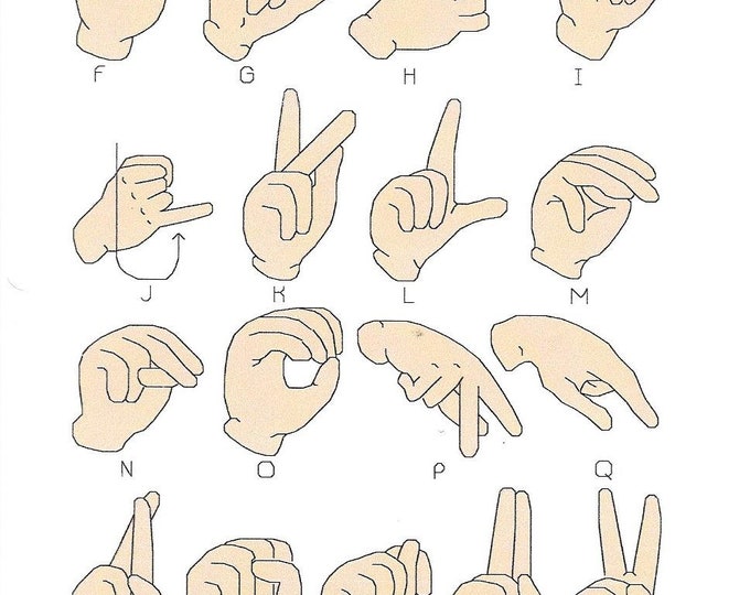 Sign Language Abc's Alphabet Cross Stitch Pattern ASL - Etsy