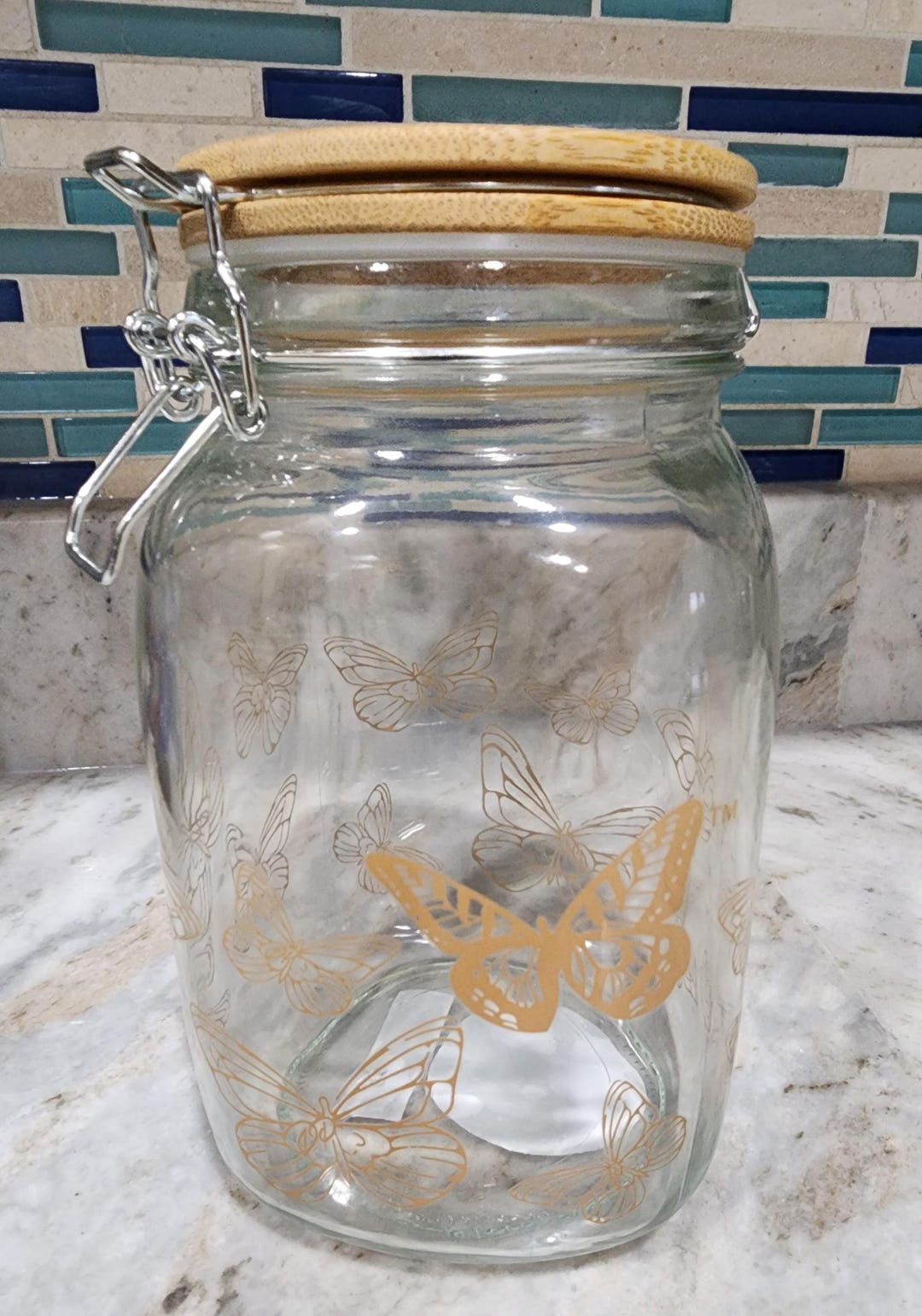 Dolly Parton Butterfly Printed Jar With Wooden Lid Air Tight 50 Oz - Etsy