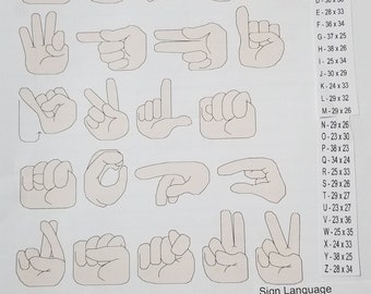 Sign Language Abc's Alphabet Cross Stitch Pattern ASL | Etsy