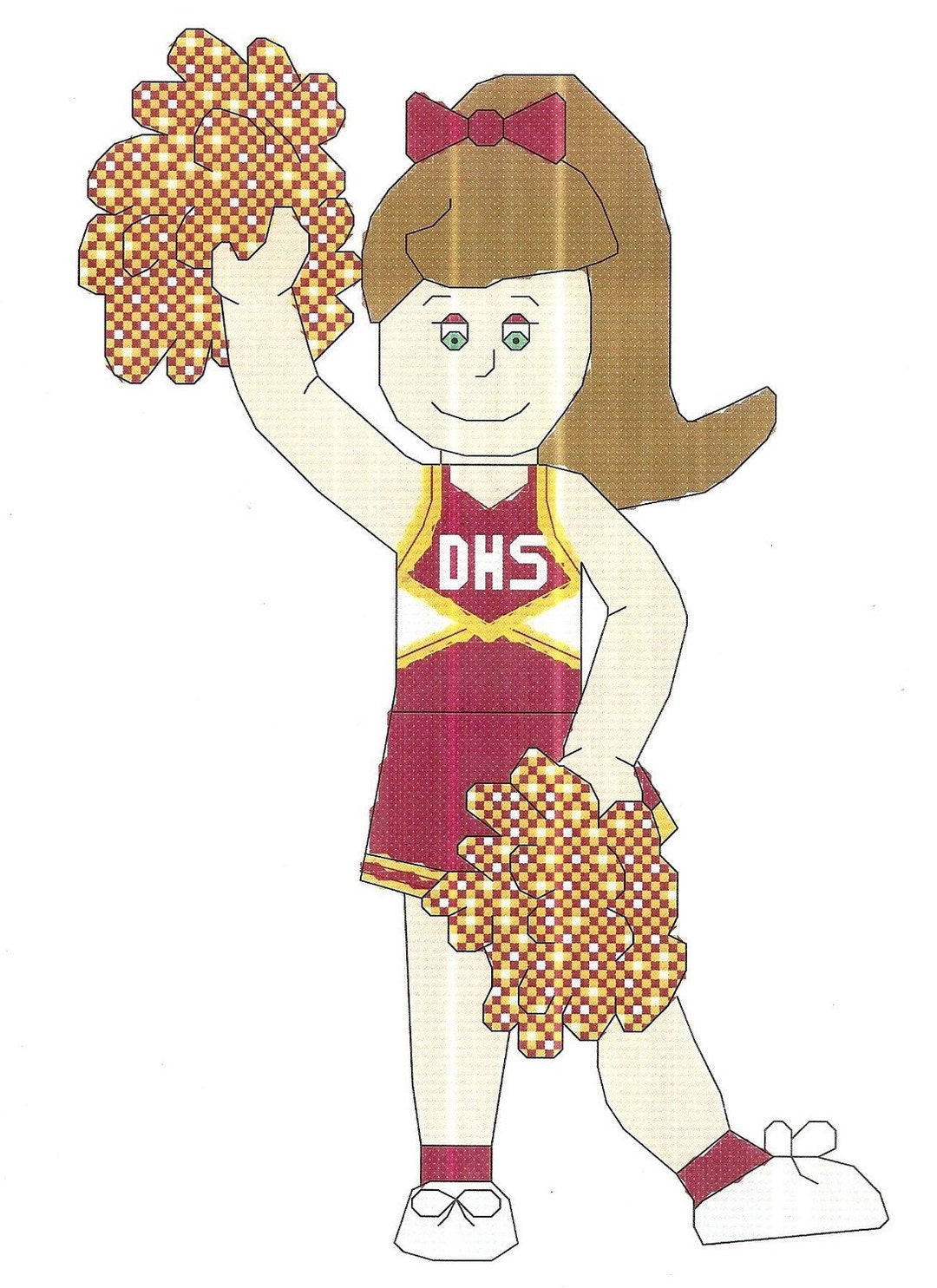 Cheerleader Counted Cross Stitch Pattern You Can Personalize - Etsy