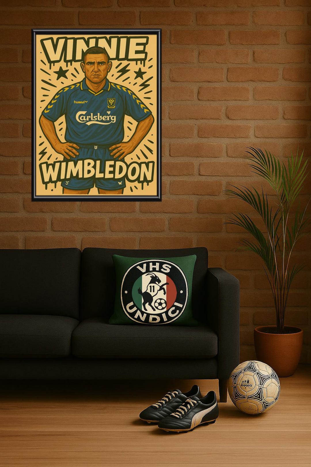 Vinnie Jones Wimbledon FC Retro Football Art Print – Vintage Graffiti ...