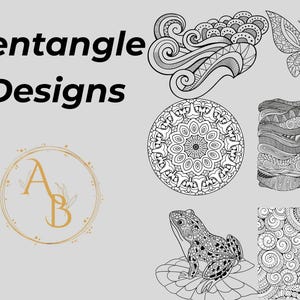 Zentangle Coloring Pages | Mindful Abstract Art Printable | Black and ...