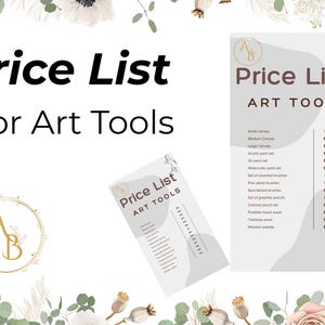 Editable Art Supplies Price List: Digital Download for Crafters (PDF ...