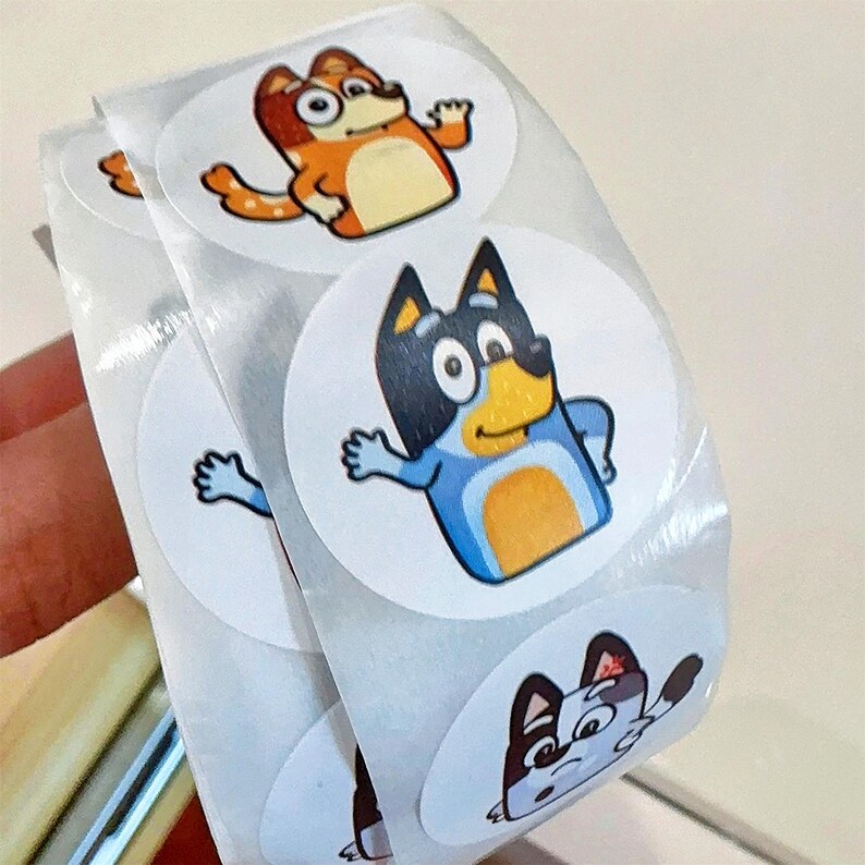 Bluey Cartoon Waterproof Sticker Set | Kids Handbook Journal Decorative ...