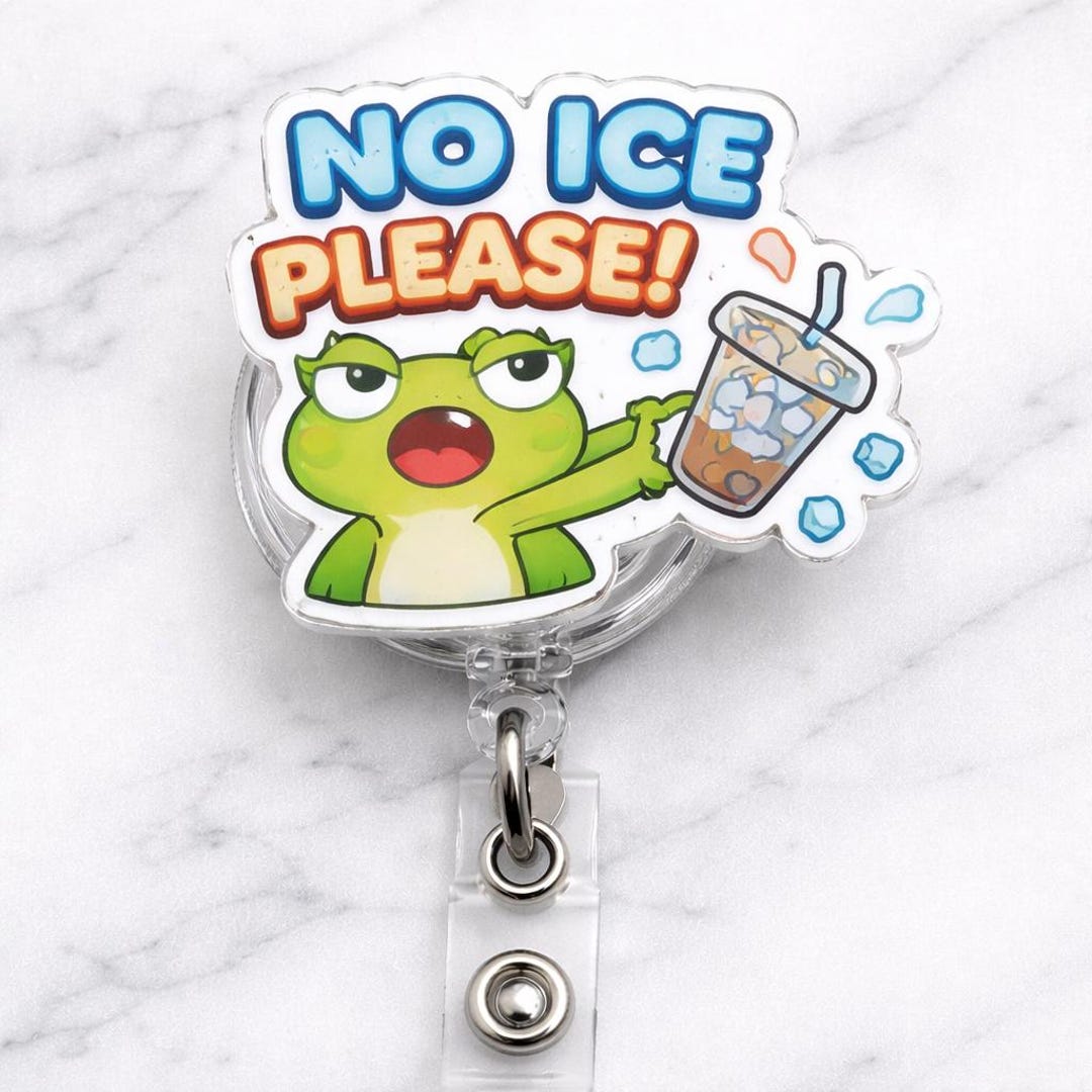 No Ice Please Frog Badge Reel - Fun Accessory for Teachers, Nurses, and ...