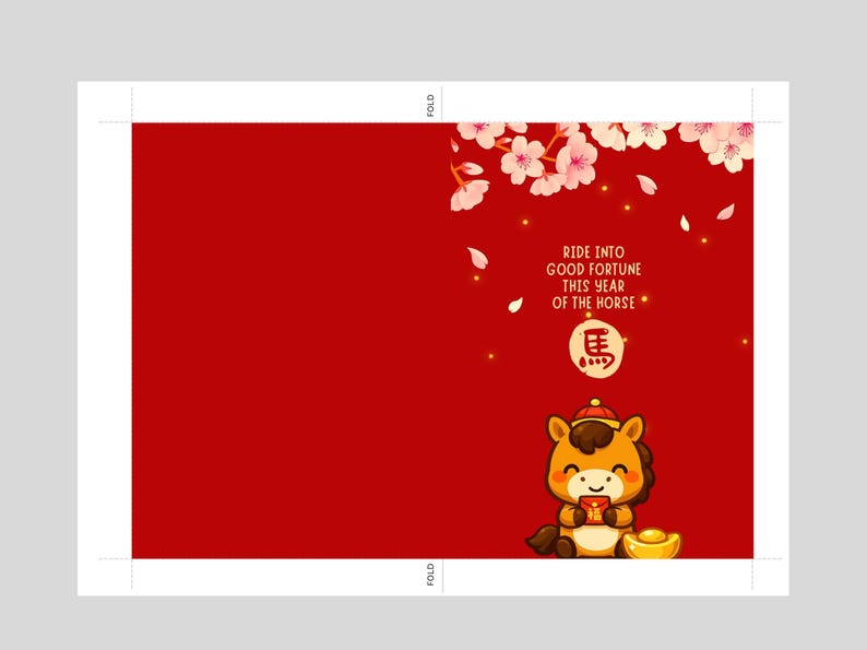 Jahr Des Pferdes | 2026 Neujahrskarte | Printable 5 x 7 (Digitaler ...