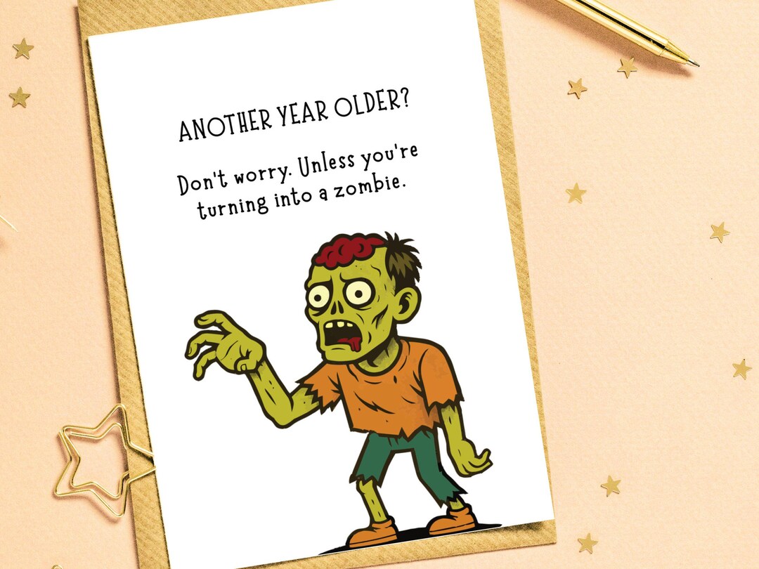 Zombie Birthday Card: Printable 5x7 PDF (digital Download) - Etsy