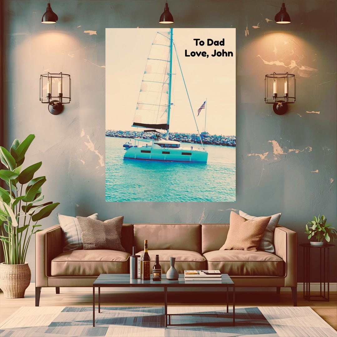 Personalized Retro Sailboat Canvas Print: Nautical Coastal Decor - Etsy