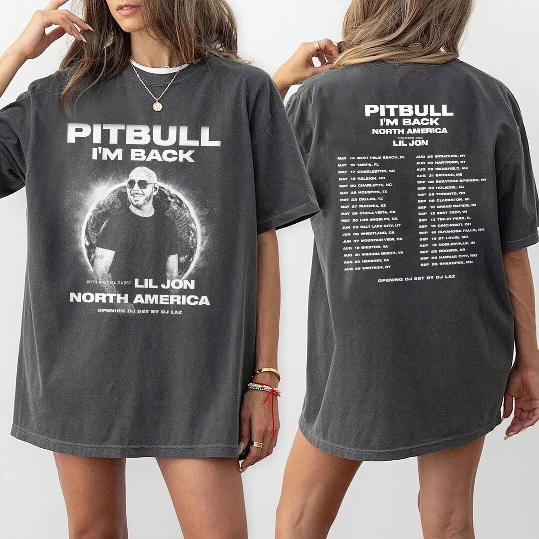 Pitbull 2sided Vintage Shirt, Pitbull I'm Back North America Tour 2026 ...