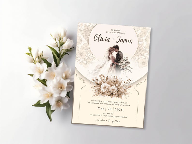 Unique Elegant Wedding Invitation. Personalization Option Available. - Etsy