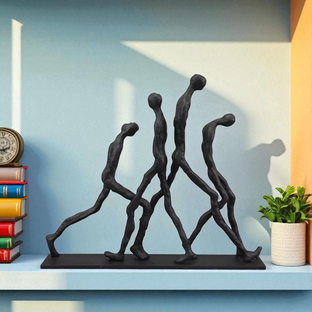 Bronze Walking Man Statue – Vintage Art Sculpture Figurine for Home ...