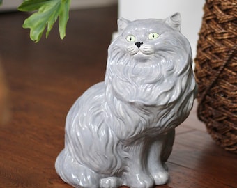 Ceramic Persian Cat Statue - Etsy