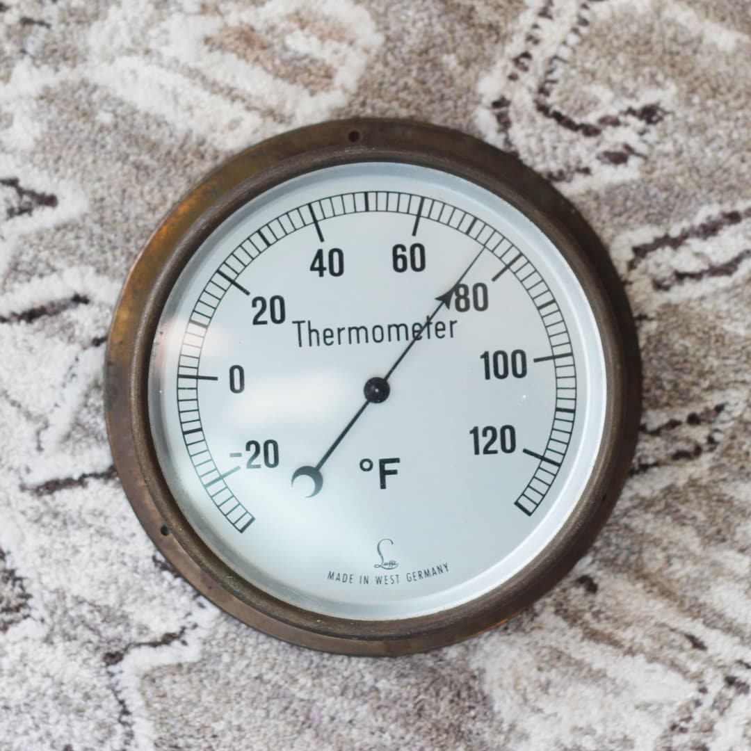 Vintage Lufft West Germany Wall Thermometer in Heavy Brass Case ...