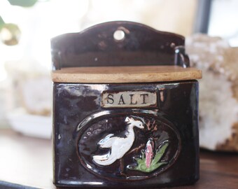 Antique Stoneware Salt Box | Etsy