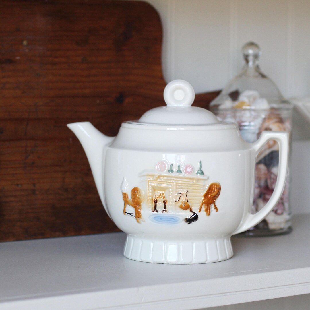 Vintage Porcelier Hearth Teapot Vintage 1950's Ceramic Teapot With ...