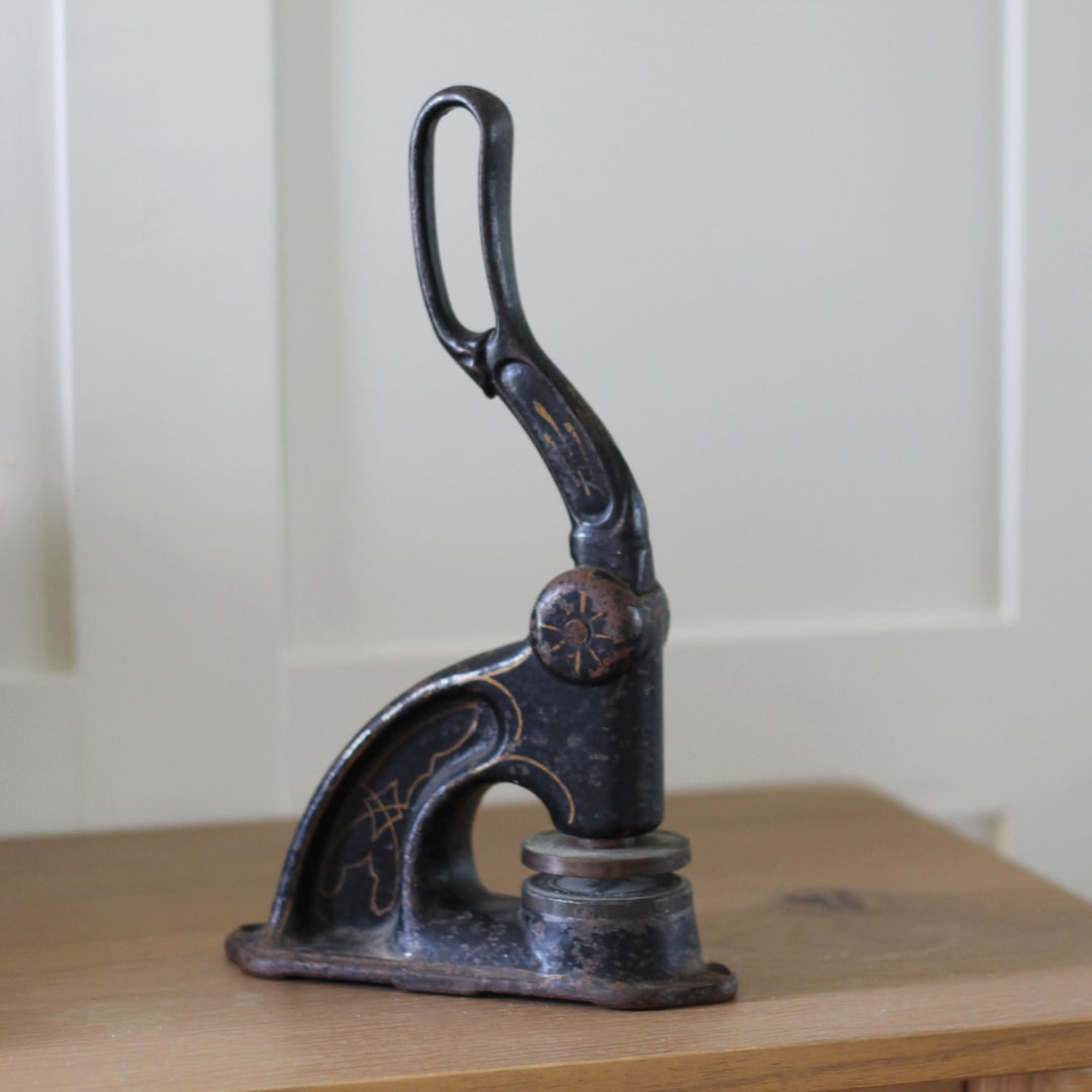 Antique Cast Iron Seal Press Embosser Alpha Building & Loan ...