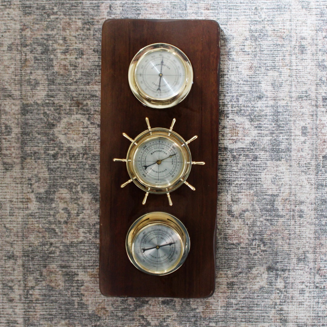 Vintage Springfield Wall Mount Weather Station - Mid Century Triple ...