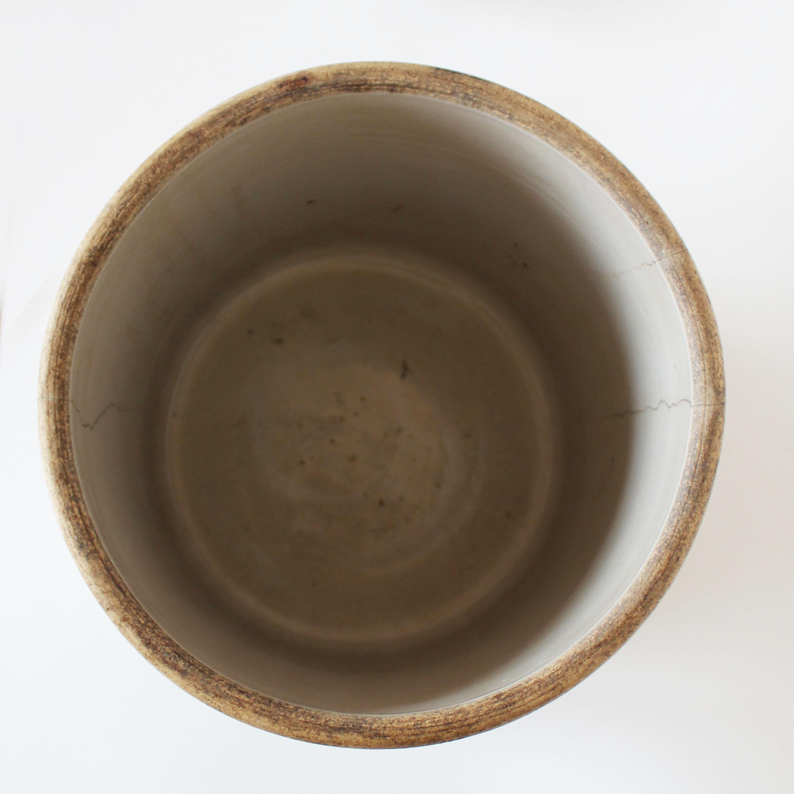 Antique Stoneware Saltglazed 2 Gallon Crock - Primitive Cream Stoneware ...