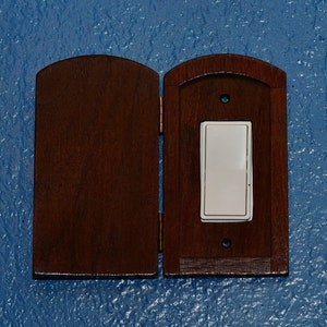 Roasted Walnut Wood R72 GFCI, Paddle Style Switch, Outlet Cover, Hidden ...