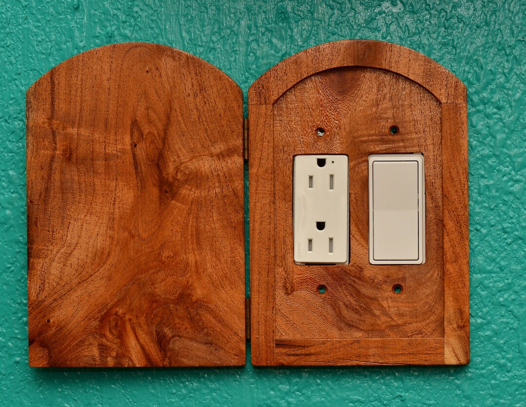 Mesquite Rocker DR2 Decorative Double Outlet Cover Door, Hidden Outlet ...