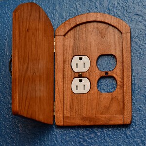 Cherry Wood DR5 Decorative Outlet Cover Door, Fairy Door, GFCI, Hidden ...