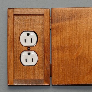 Stained Alder O178 Alder Wood Outlet Cover Door, Hidden Outlet Cover ...